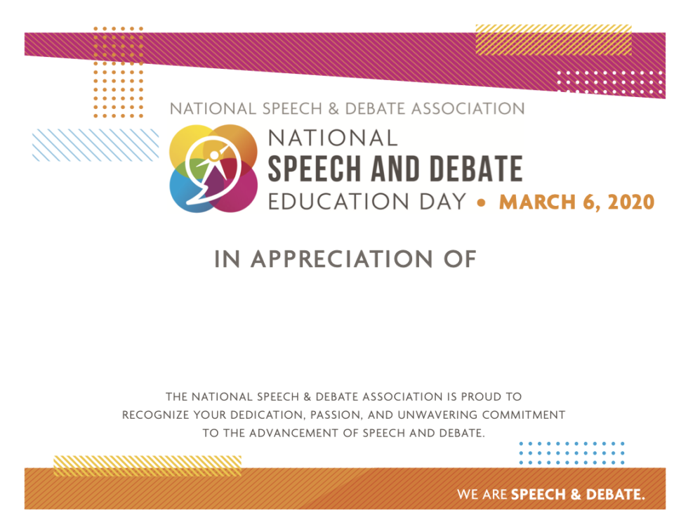 National Speech and Debate Education Day | National Speech & Debate ...