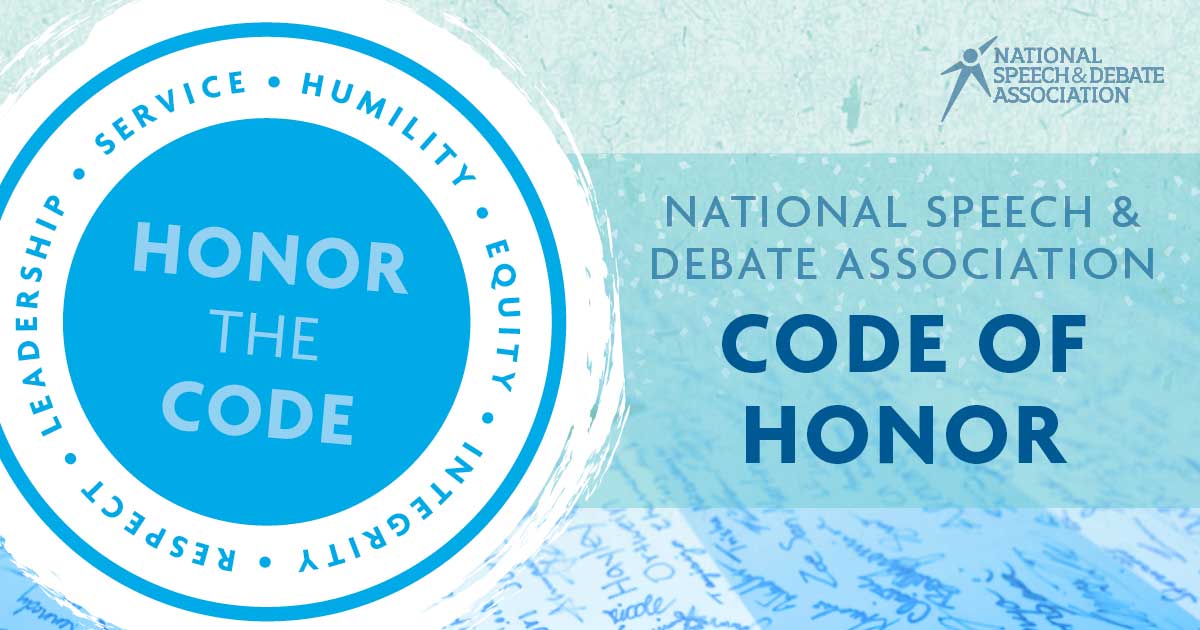 Code of Honor | National Speech & Debate Association