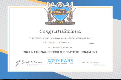 National Qualifier Certificates | National Speech & Debate Association