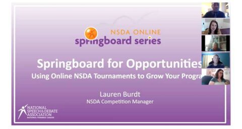 NSDA Online Springboard Series | National Speech & Debate Association
