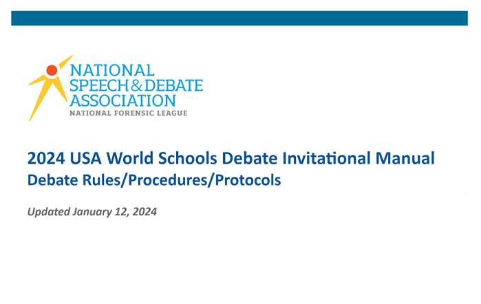 Rules, Forms & Manuals | National Speech & Debate Association